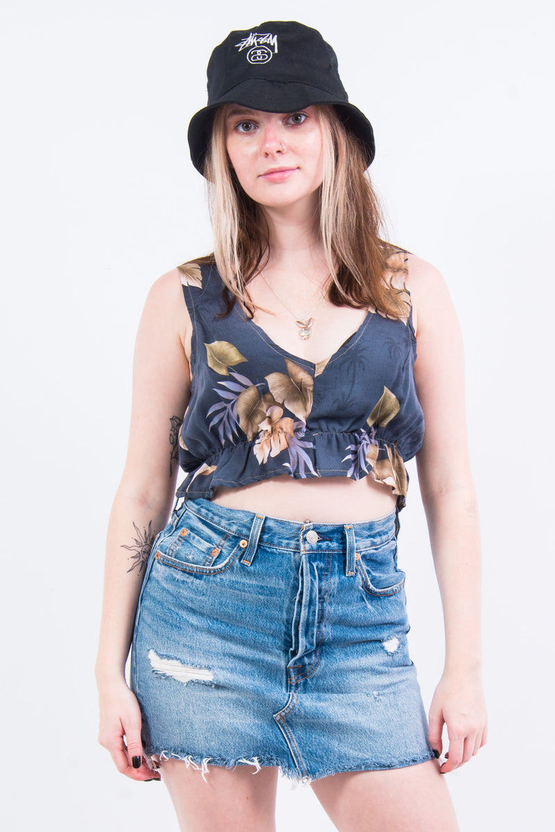Vintage Rework Floral Crop Top | THE VINTAGE SCENE – The Vintage Scene